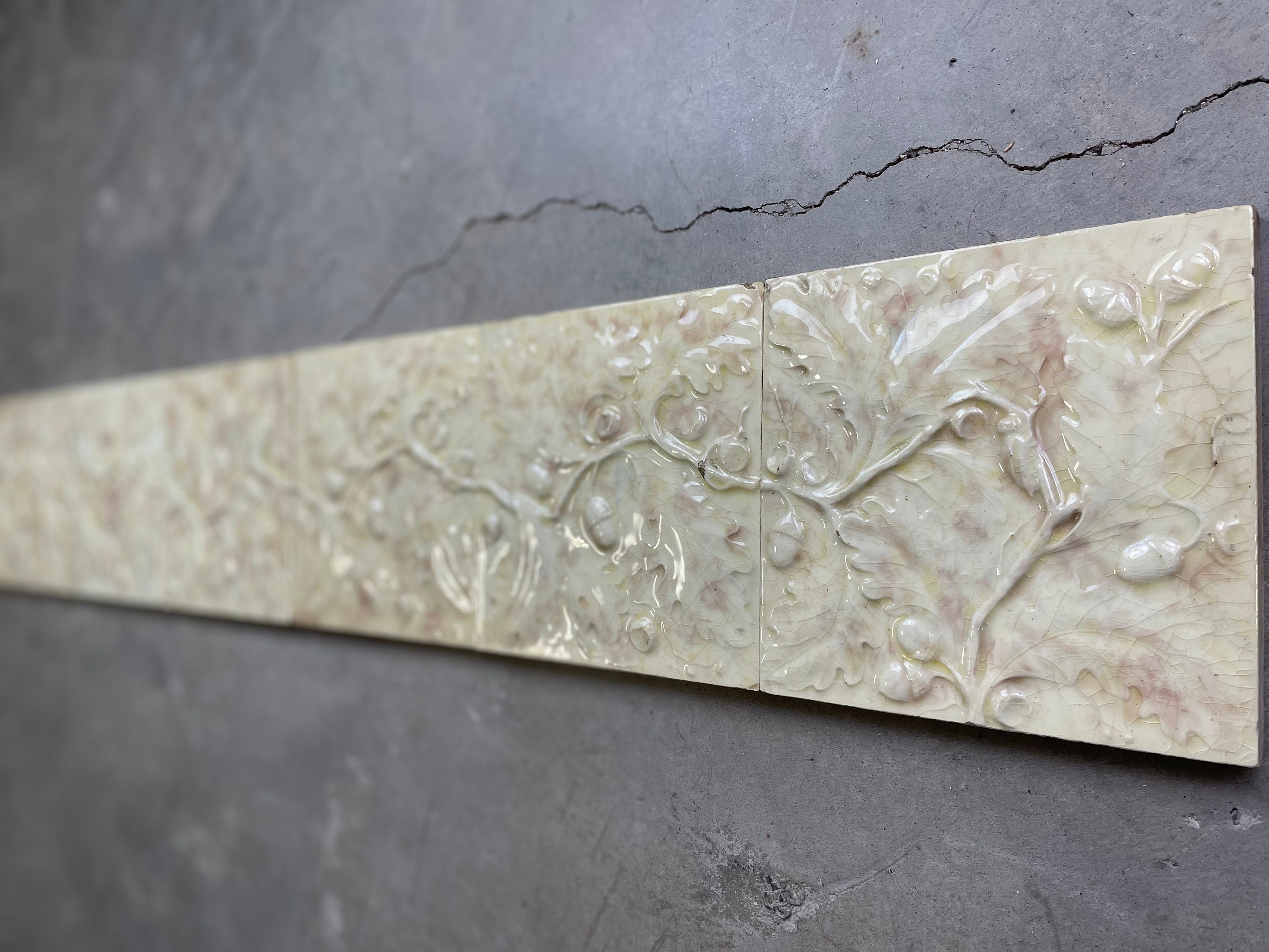 Victorian Tile Frieze 6x6" Fireplace, Kitchen, Bathroom, Vestibule 19th ...