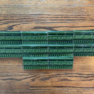 Beautiful Antique Green Cap Tiles, Vintage Bathroom Tiles, Vintage ...
