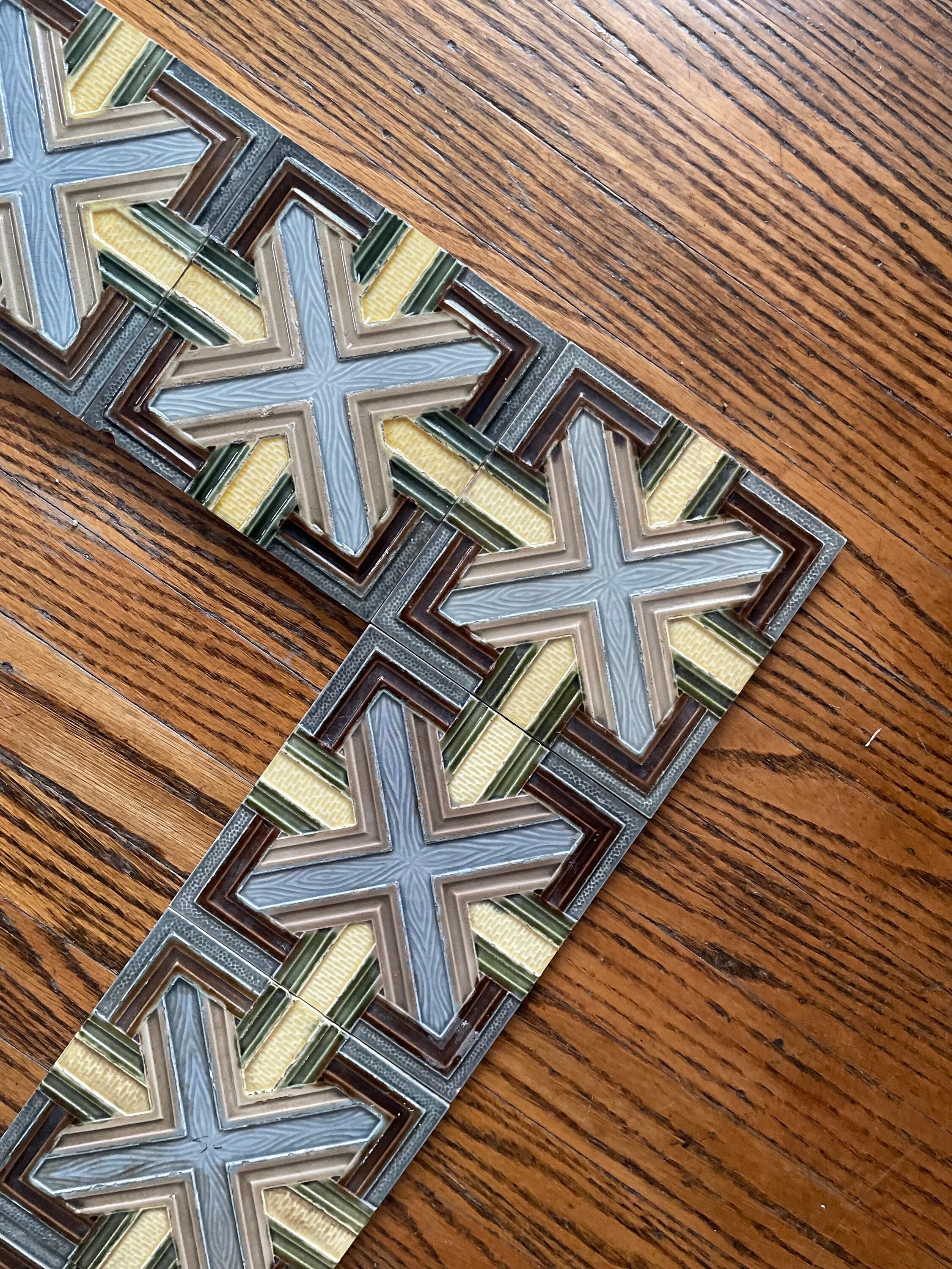 Antique Tile Fireplace Surround, Helman Ceramique, Brussels, Art Deco ...