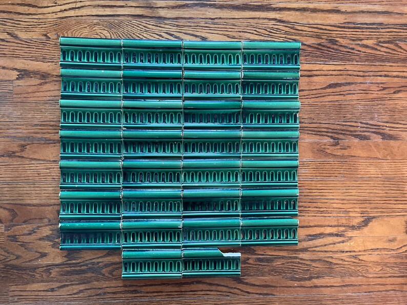 Stunning Green Cap Tiles Bull Nose Tiles Antique Bathroom | Etsy