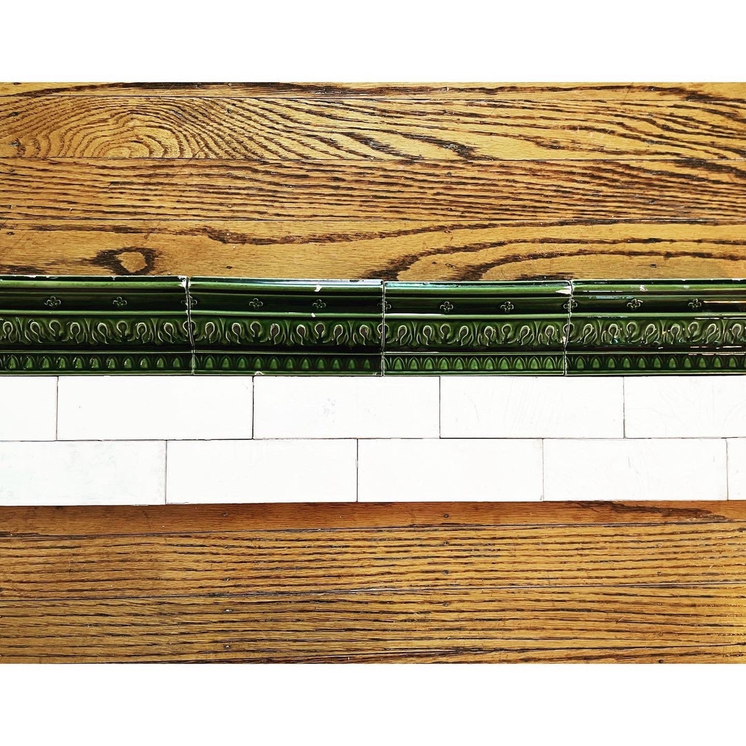 Beautiful Antique Green Cap Tiles, Vintage Bathroom Tiles, Vintage ...