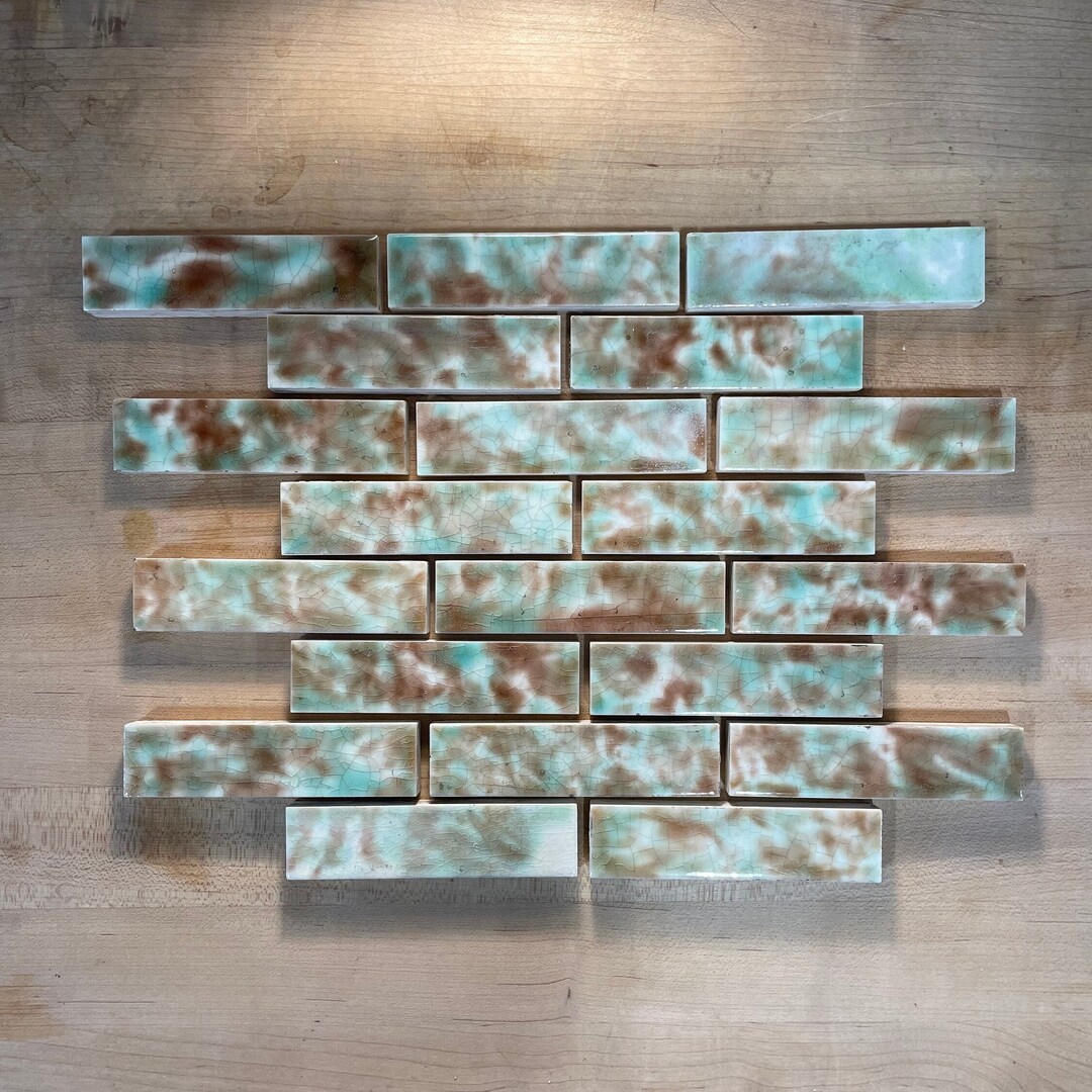 78 Antique Mottled Green, Brown, and Cream Victorian Tile, Kitchen Tile ...