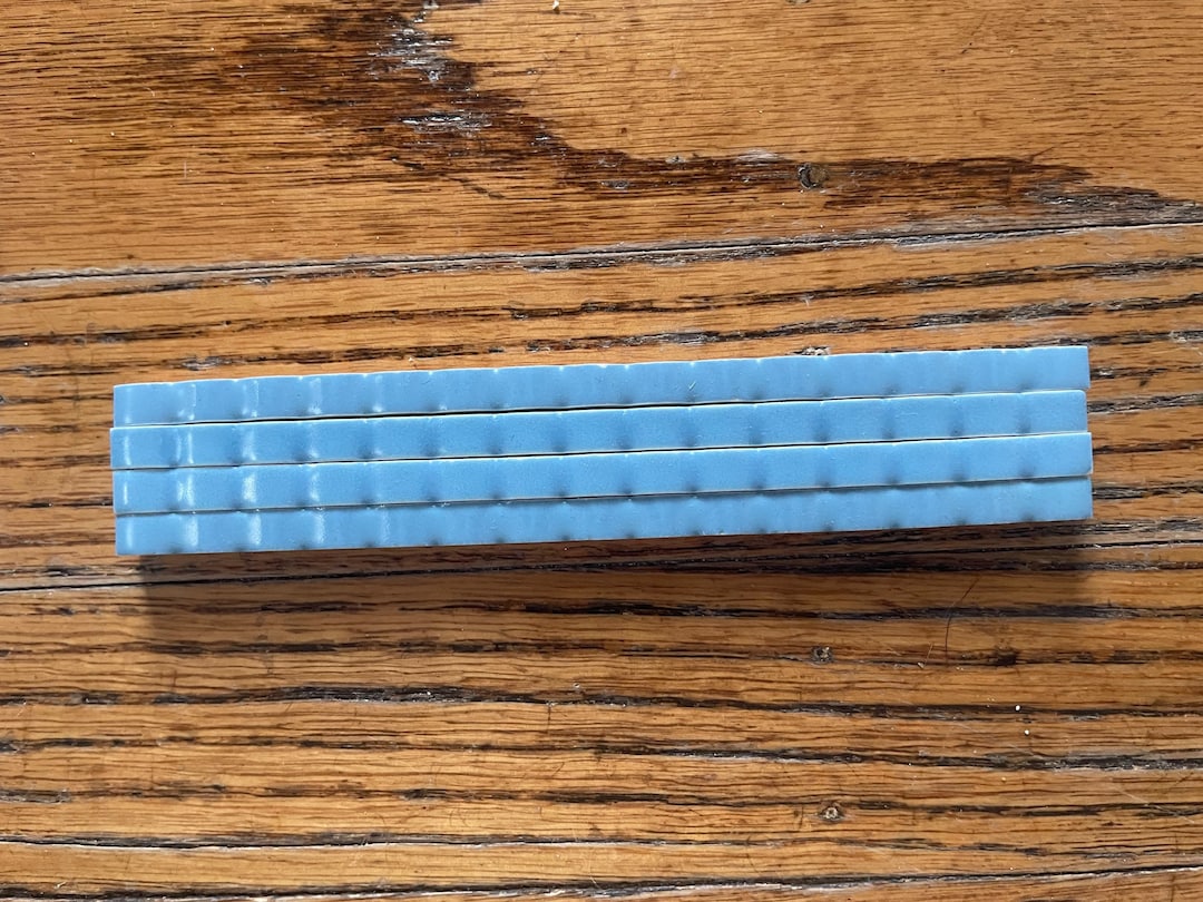 NOS Reeded Blue Liner Tiles, Edge Tiles, Pencil Tiles, Sizzle Tiles ...
