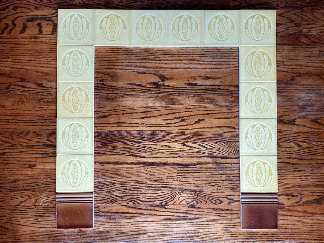 Antique Tile Fireplace Surround, Helman Ceramique, Brussels, Art Deco ...