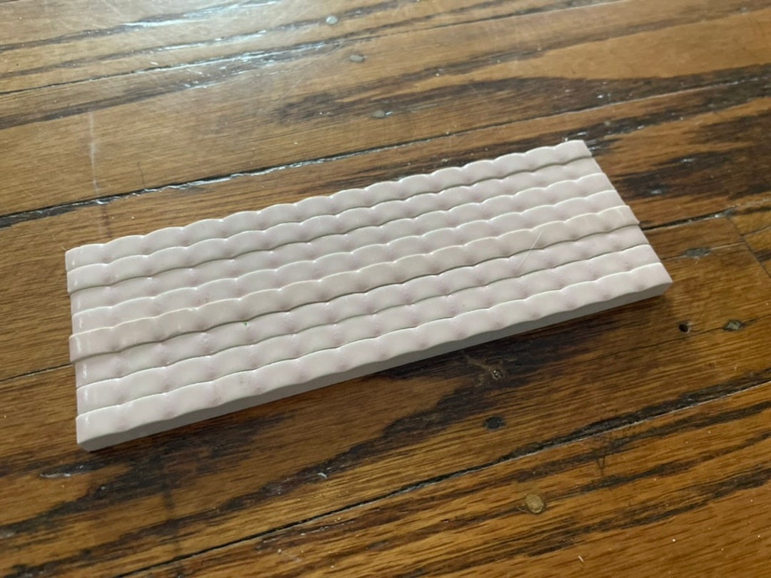 NOS Reeded Pink Liner Tiles, Edge Tiles, Pencil Tiles, Sizzle Tiles ...