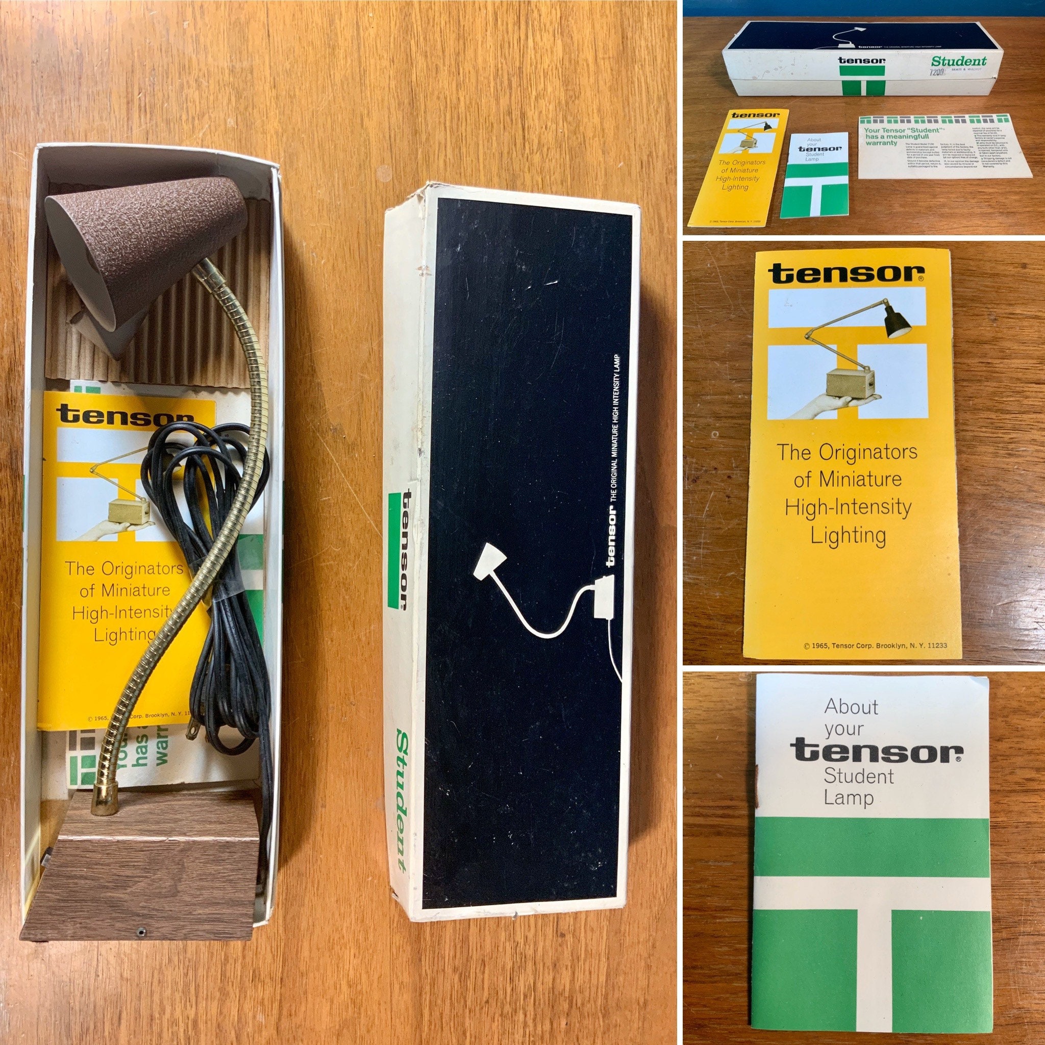 Rare Vintage Tensor ORIGINAL BOX 1965 Student Model 7200 Brass and ...