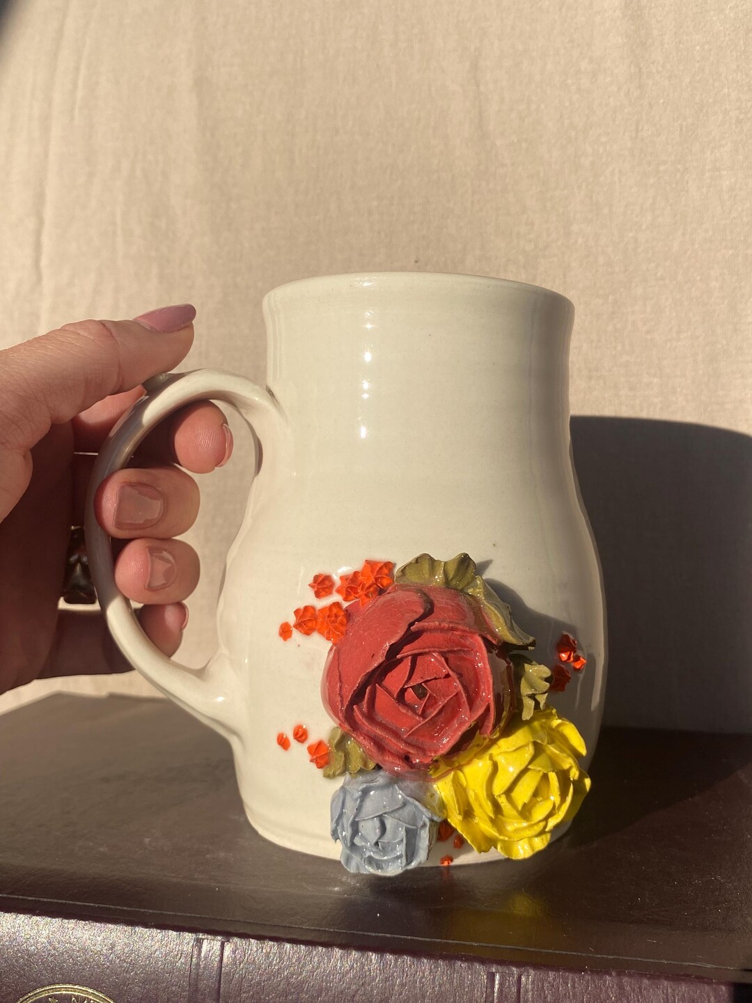 White and Multi-colored Mug 15 - Etsy