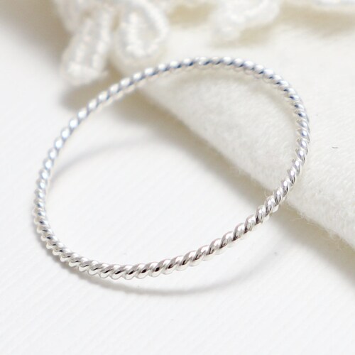 Super Thin Silver Textured Ring Thumb Rings for Women Dainty - Etsy