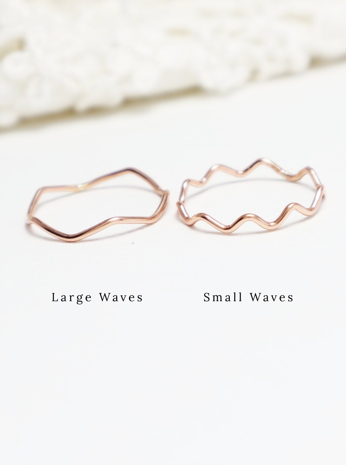 Thin Rose Gold Wavy Wave Ring Dainty Stacking Gold Rings for | Etsy