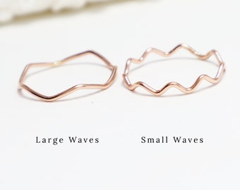 Thin Gold Wavy Wave Ring Zig Zag Dainty Gold Rings for Women | Etsy Canada
