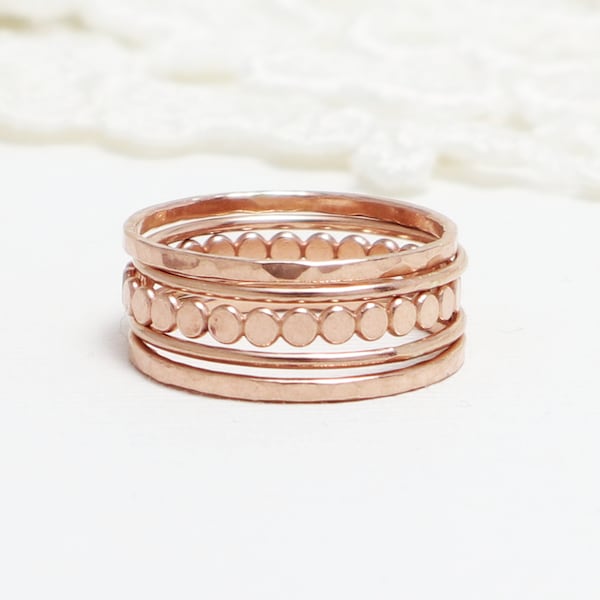 Gold Stack Rings - Etsy