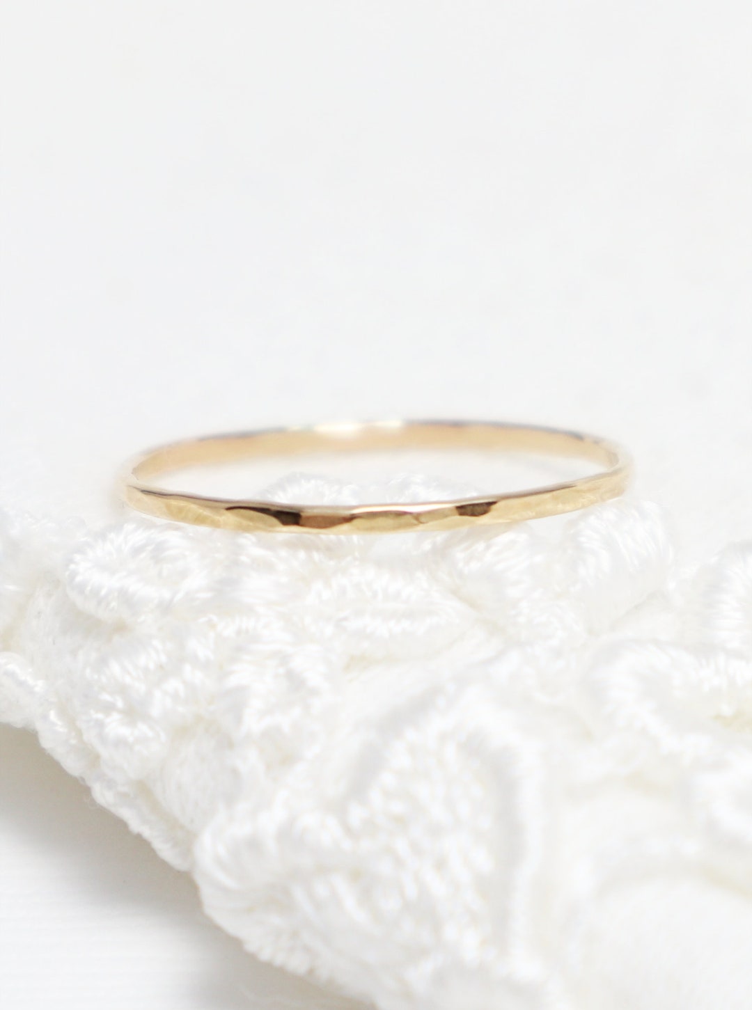 Thin Gold Hammered Ring, Dainty Gold Filled Ring, Gold Rings for Women ...