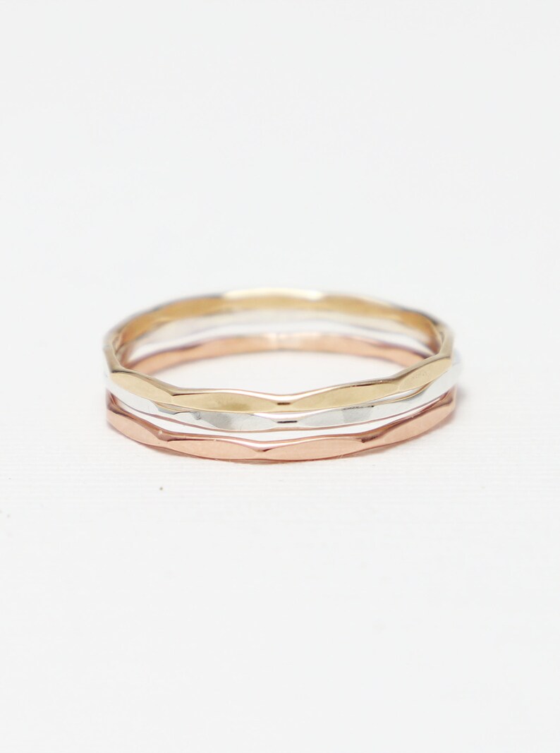 Super Thin Gold Faceted Ring Thumb Rings for Women Simple - Etsy