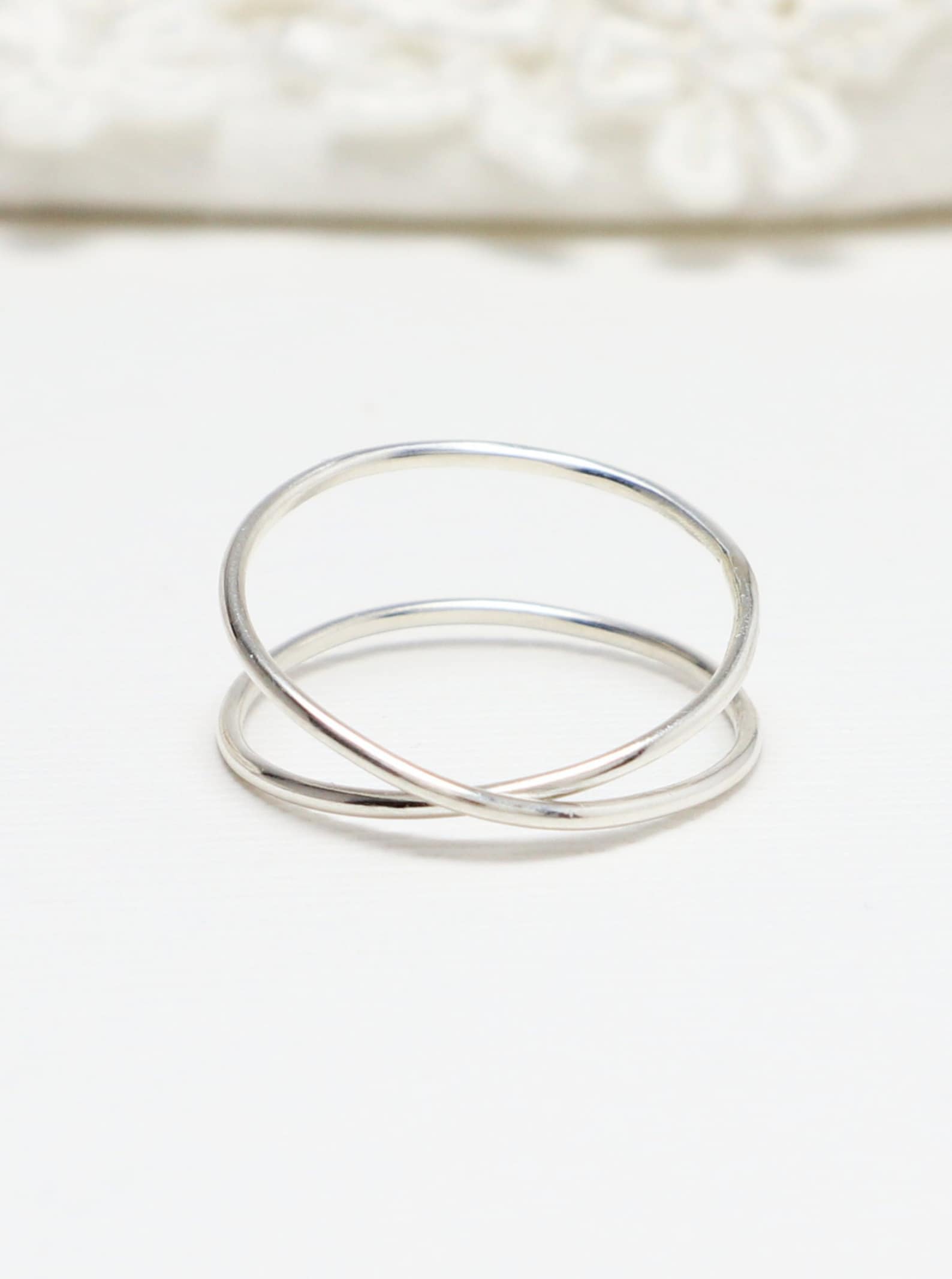 Super Thin Silver X Ring Criss Cross Ring Rings for Women | Etsy