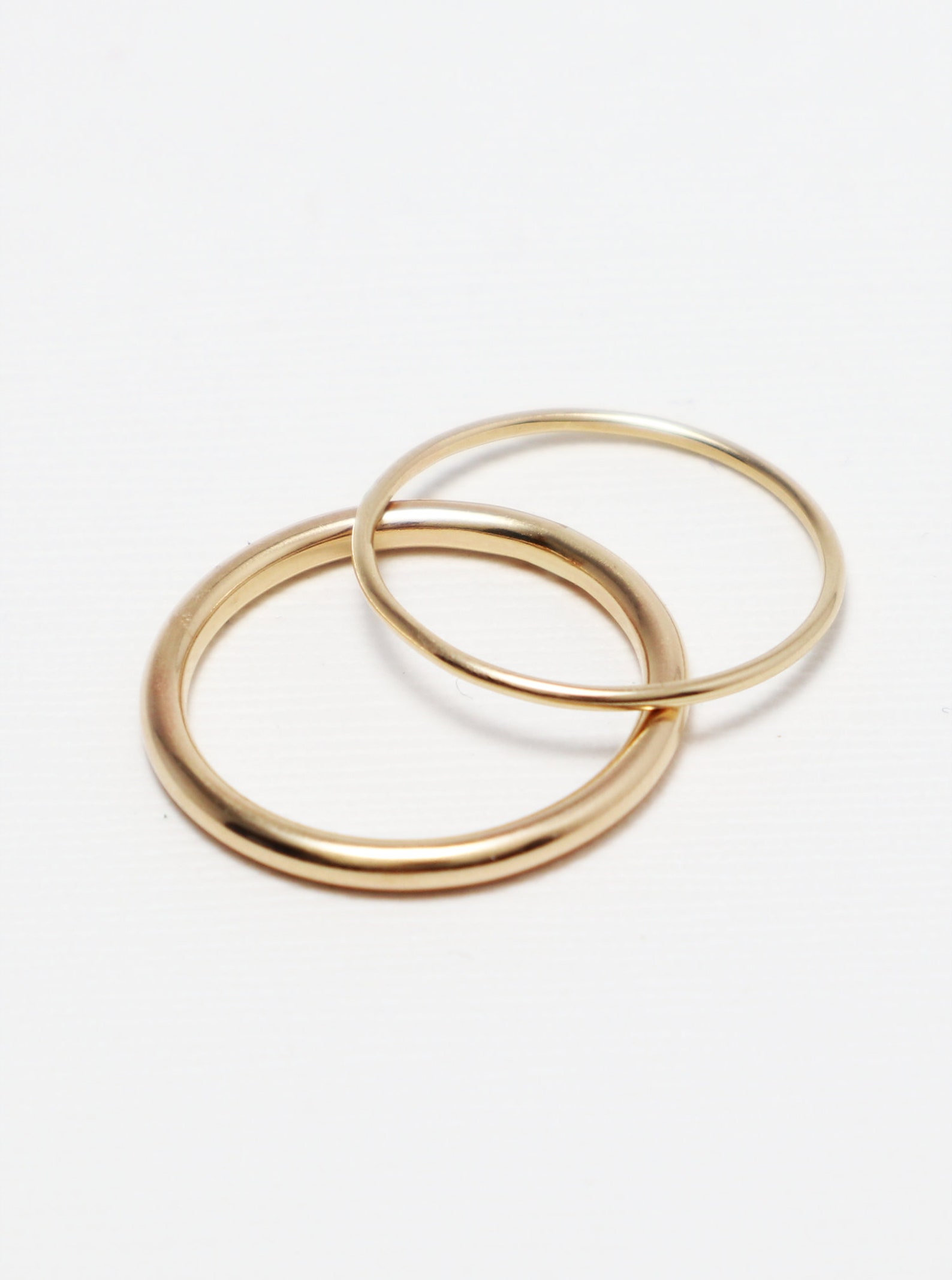 14K Solid Gold Rings for Women Super Thin Gold Ring Couple - Etsy