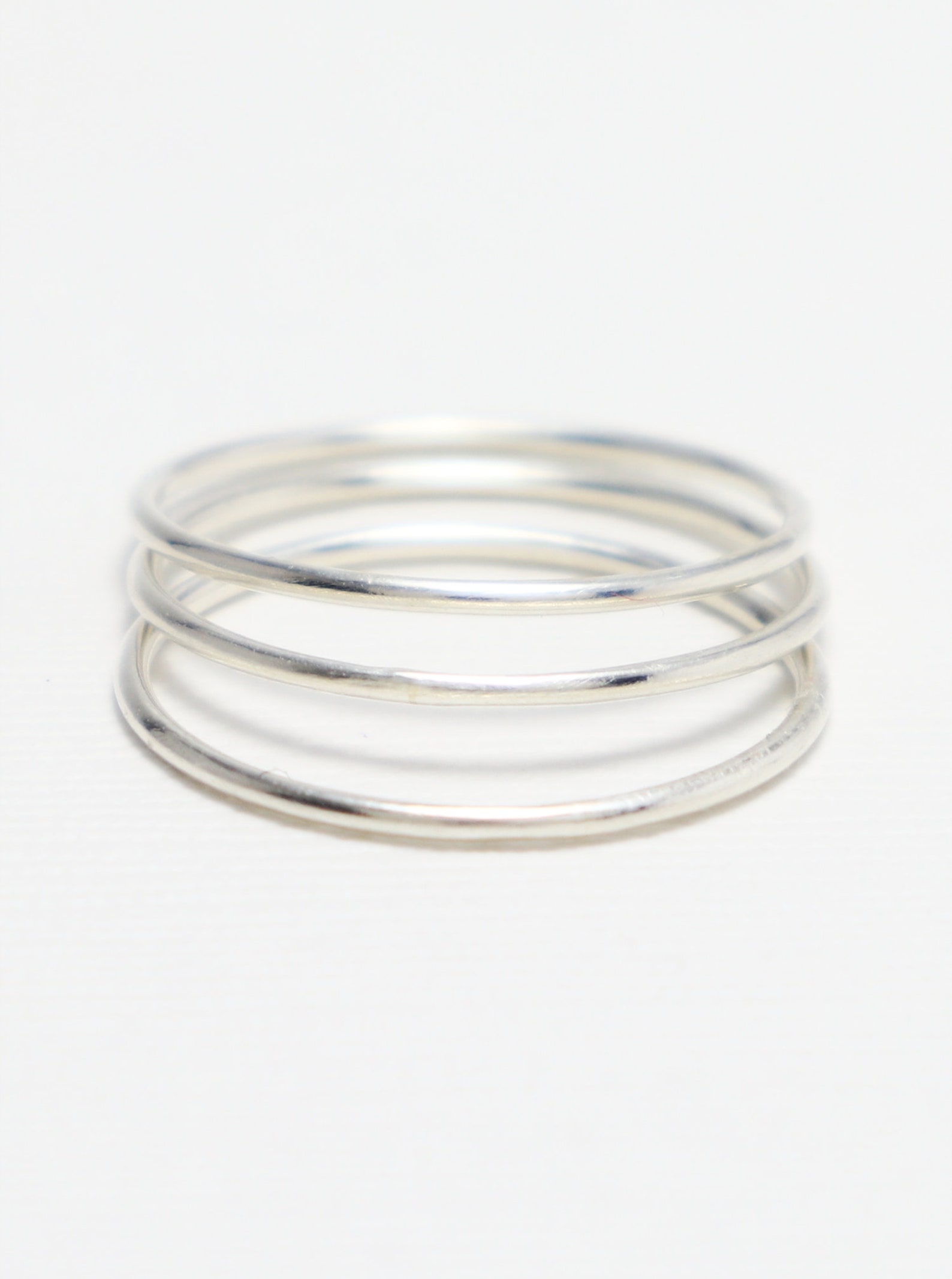 Thin Silver Ring Set Of 3 Smooth Ring Stacking Rings For | Etsy