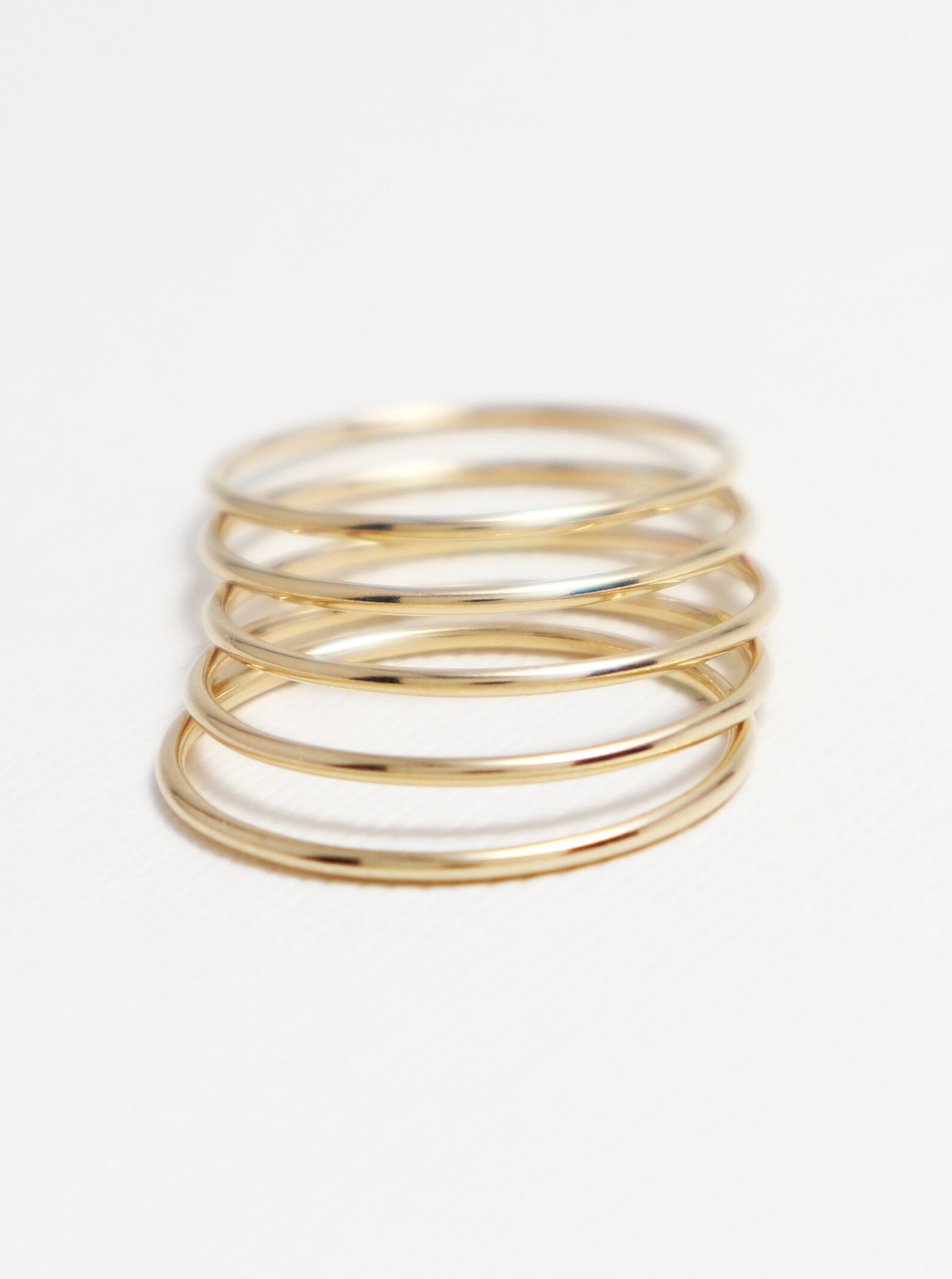Super Thin Gold Ring Set of 5 Gold Rings for Women Dainty - Etsy
