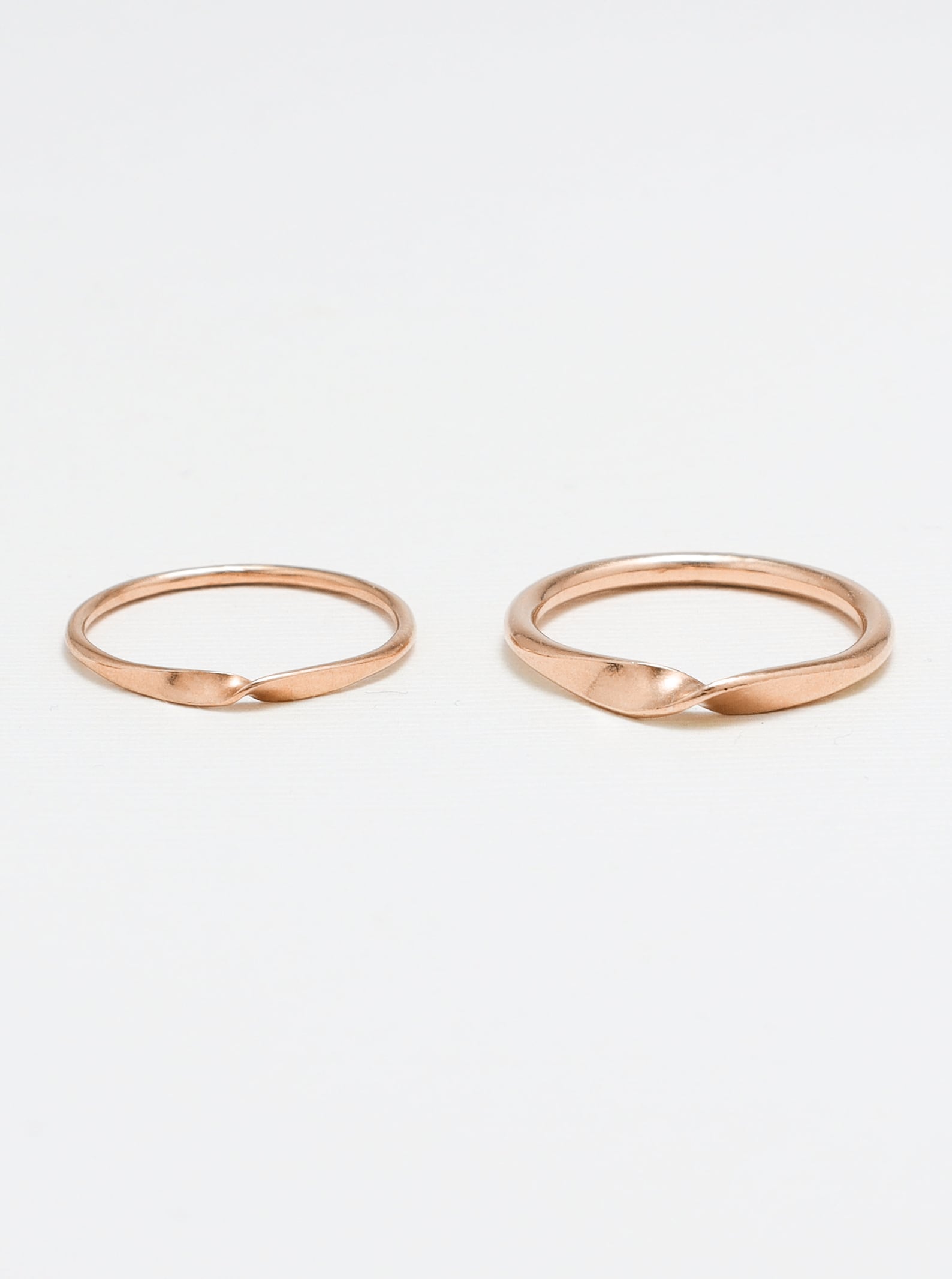 Matching Mobius Gold Ring Set for Couple 1.3mm 2mm Promise - Etsy