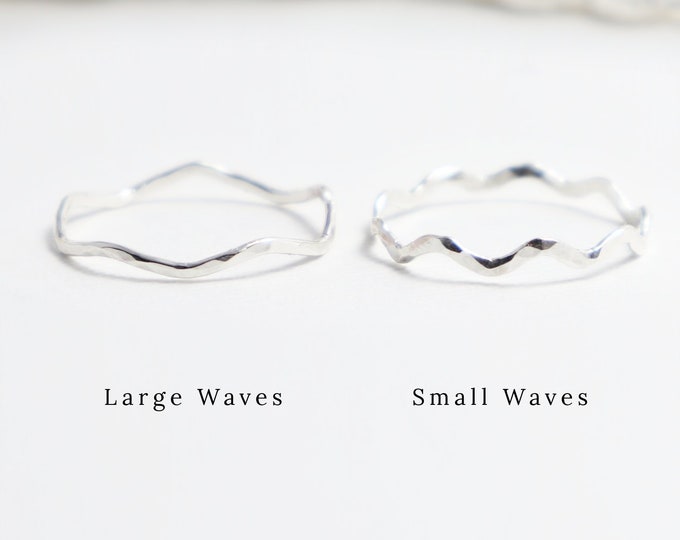 Thin Gold Wavy Wave Ring, Zig Zag Dainty Gold Rings for Women, Delicate ...