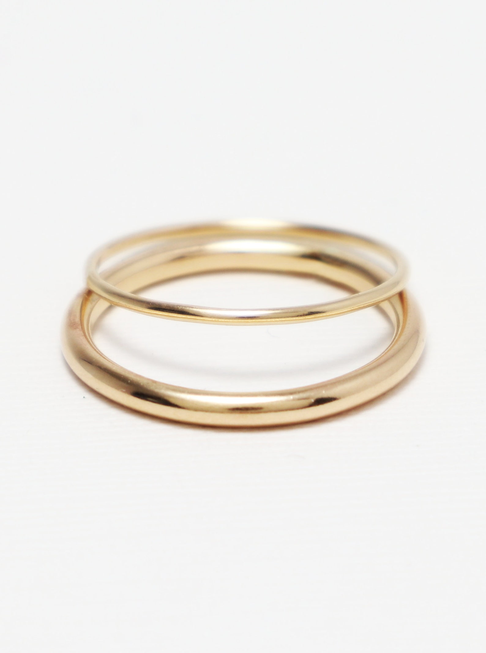 14K Solid Gold Rings for Women Super Thin Gold Ring Couple - Etsy