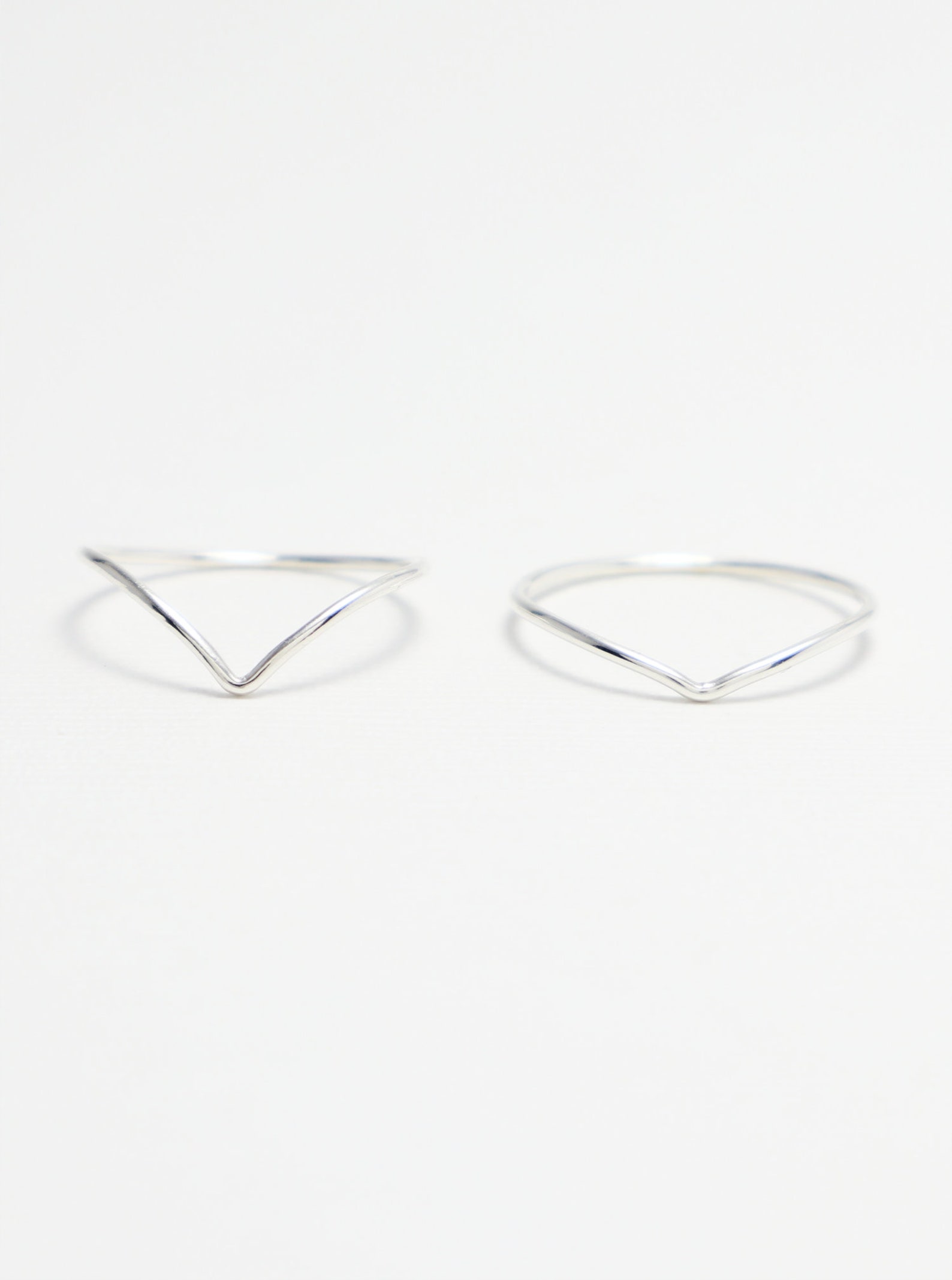 Super Thin Silver Chevron V Ring Curved Ring Simple Rings - Etsy