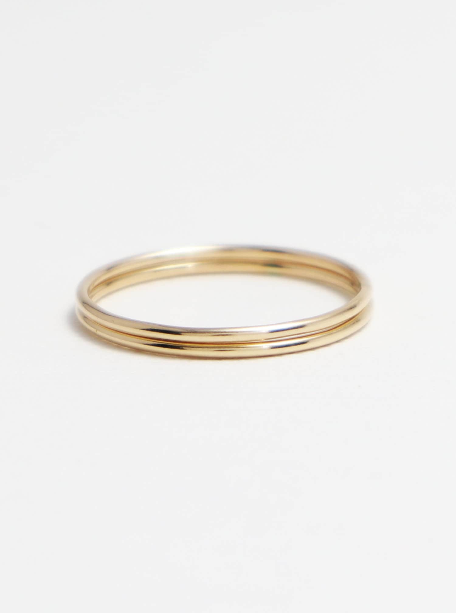 Super Thin Gold Ring Set of 2 Gold Rings for Women 14K Gold - Etsy Canada
