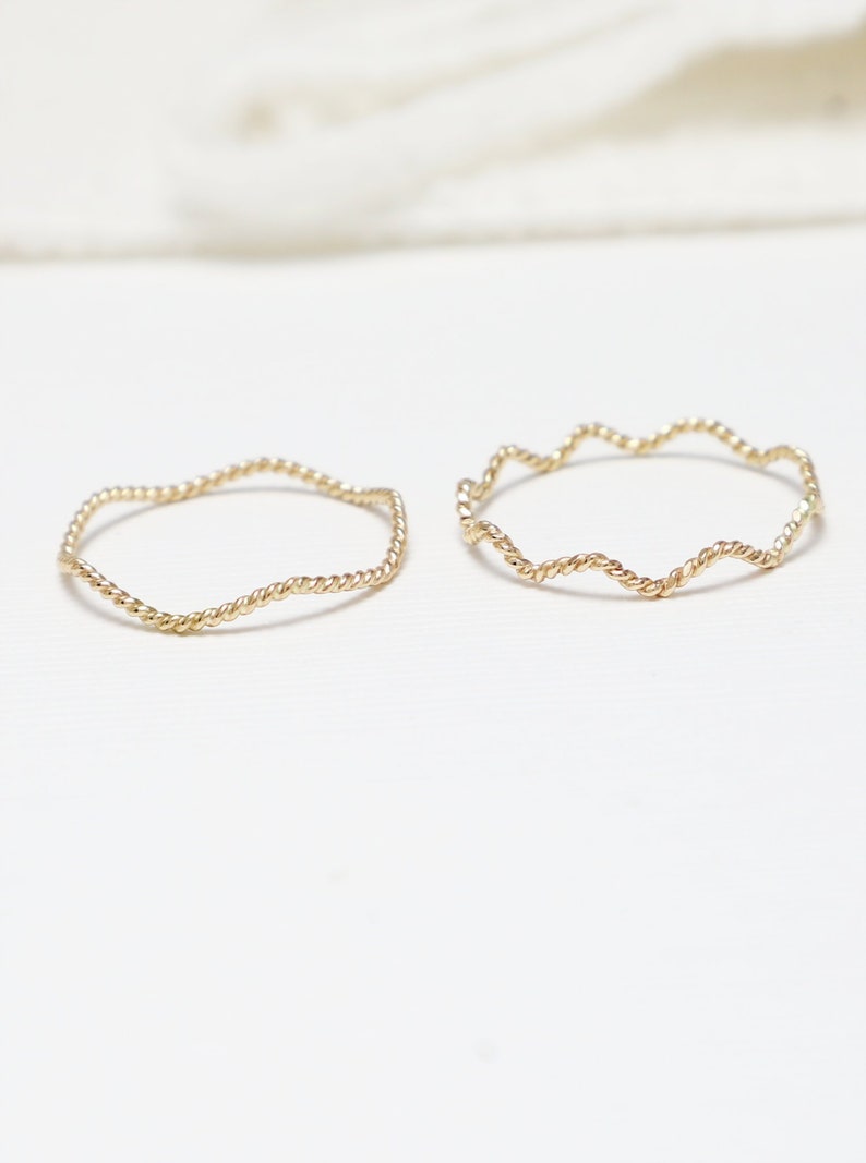 Dainty Gold Twist Wavy Ring Thin Zig Zag Gold Rings for | Etsy