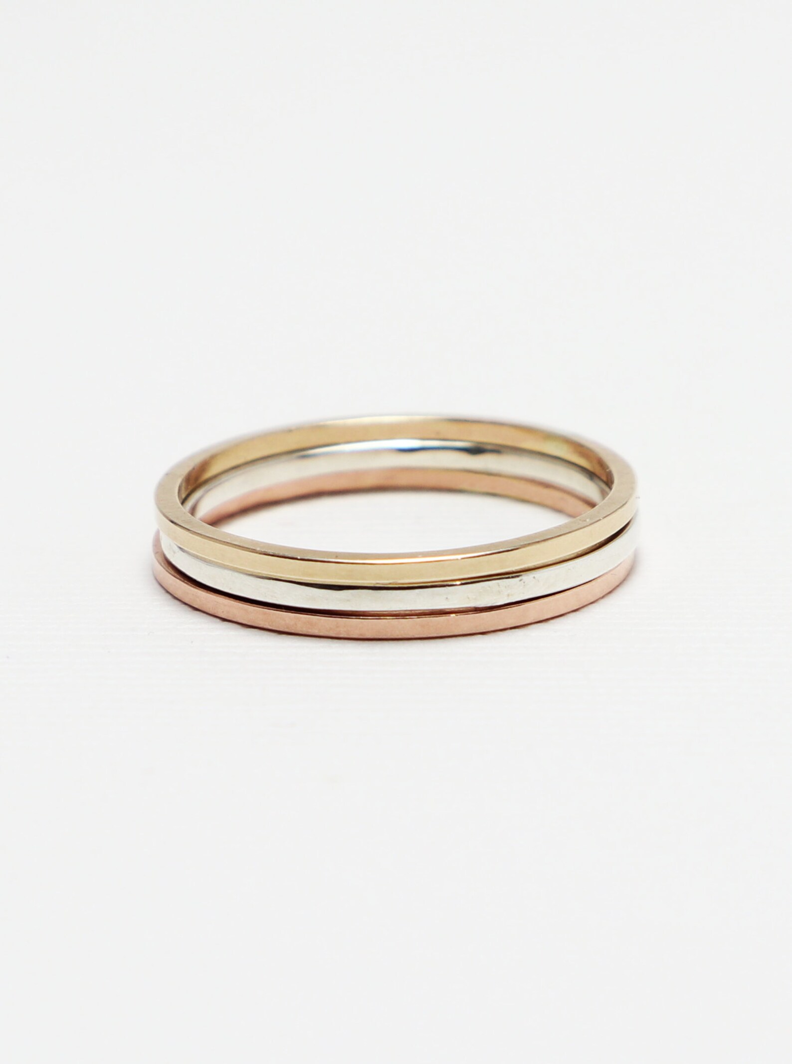Super Thin Gold & Silver Square Ring Set of 3 Rings for - Etsy