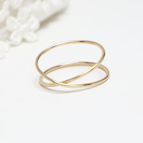 14k Gold X Ring - Etsy