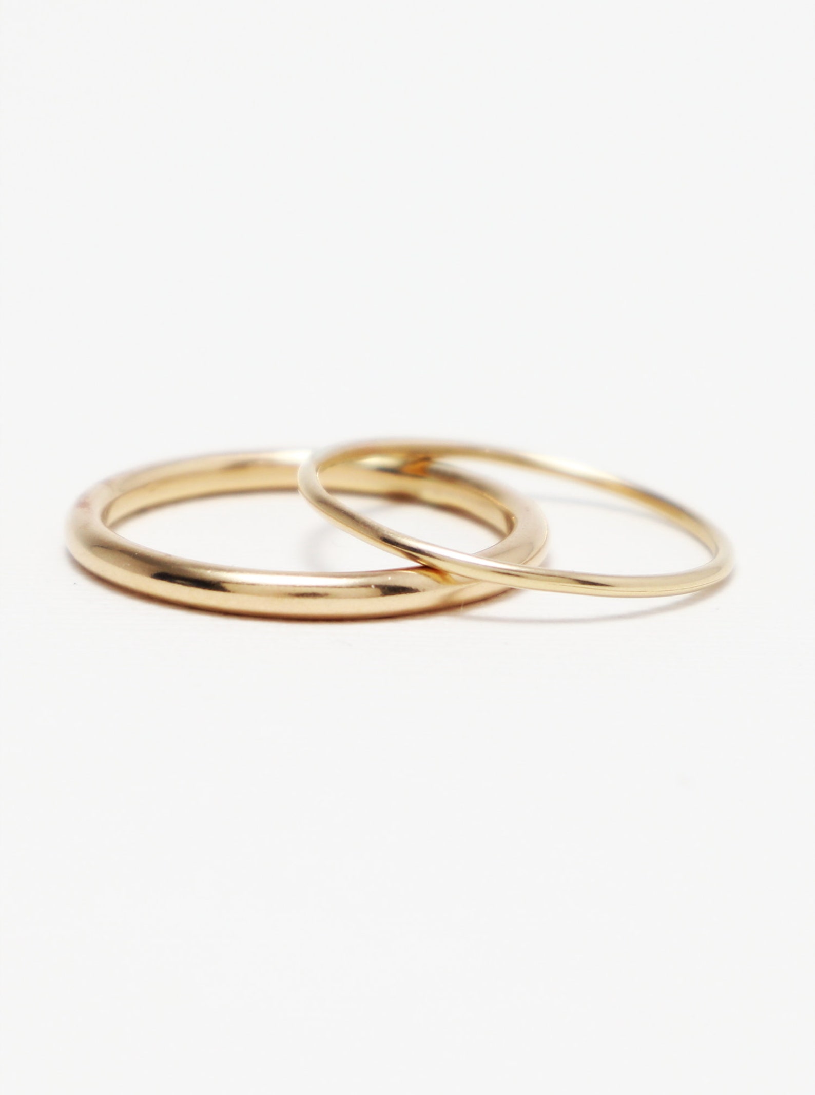 14K Solid Gold Rings for Women Super Thin Gold Ring Couple - Etsy