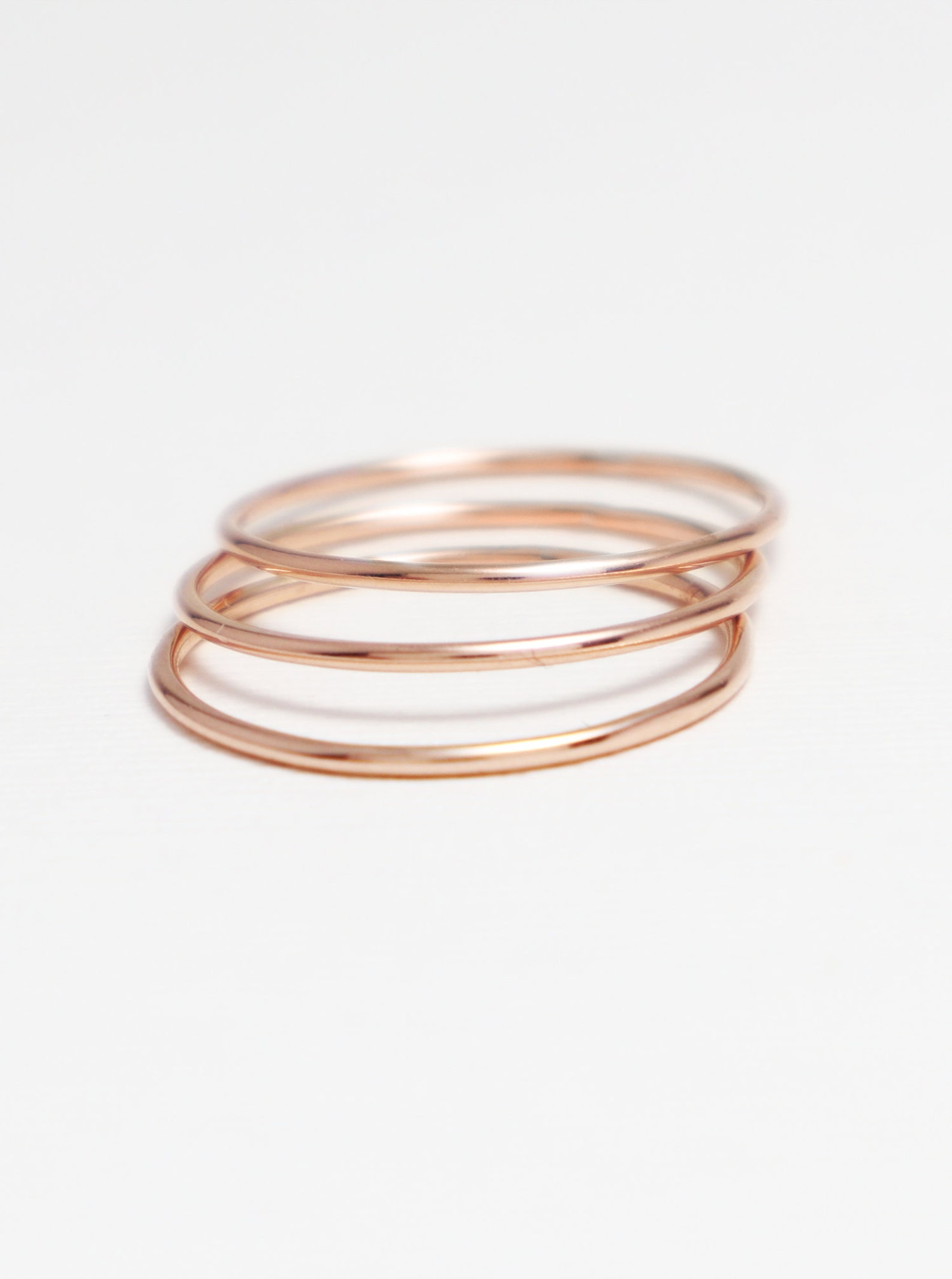Ultra Thin Rose Gold Ring Set of 3 Skinny Thin Rings for - Etsy