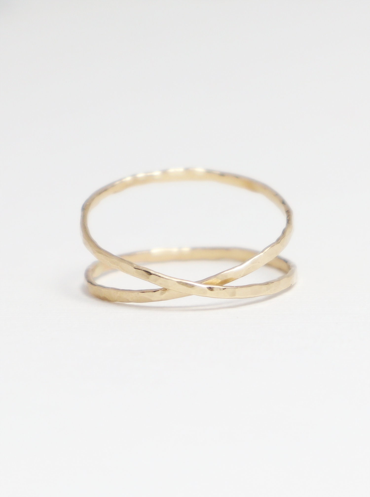 14K Solid Gold Super Thin X Ring Criss Cross Ring Gold Rings - Etsy UK