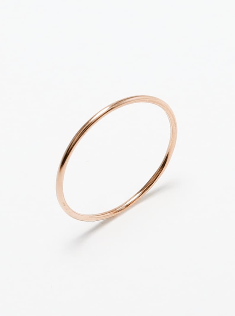 Simple Rings Minimalist Ring Rose Gold Stack Rings Thin | Etsy