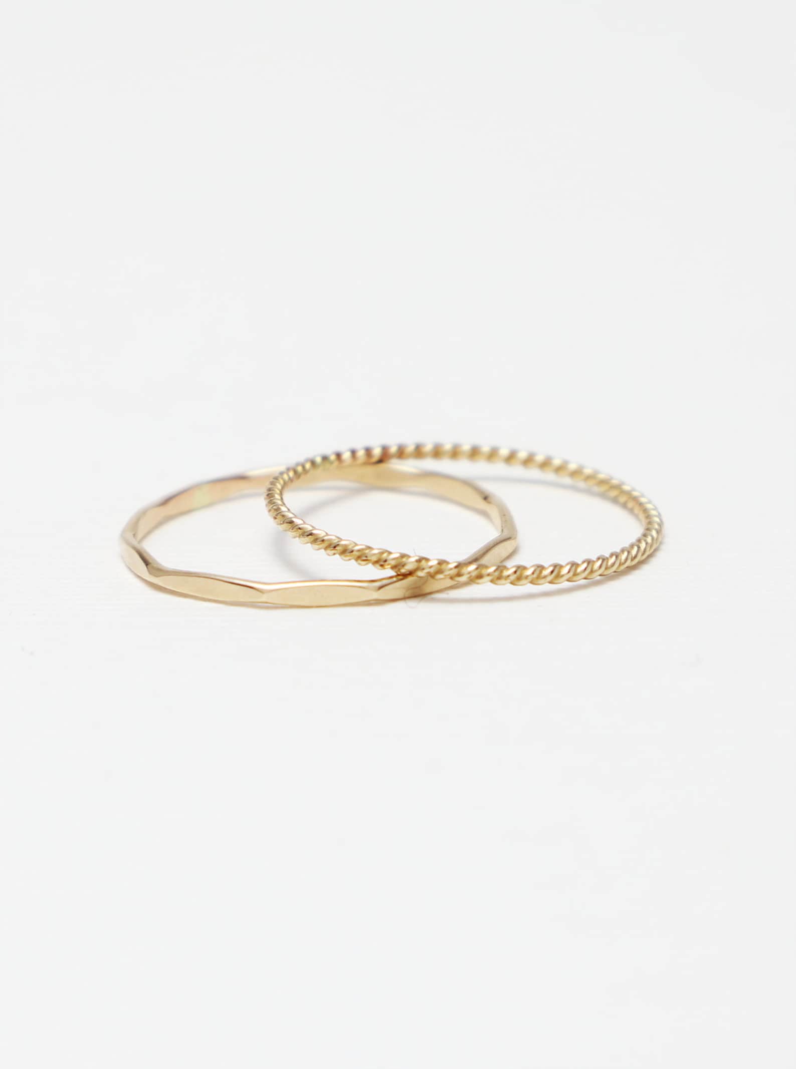 Thin Gold Ring Set Of 2 Gold Rings For Women Gold Twist | Etsy