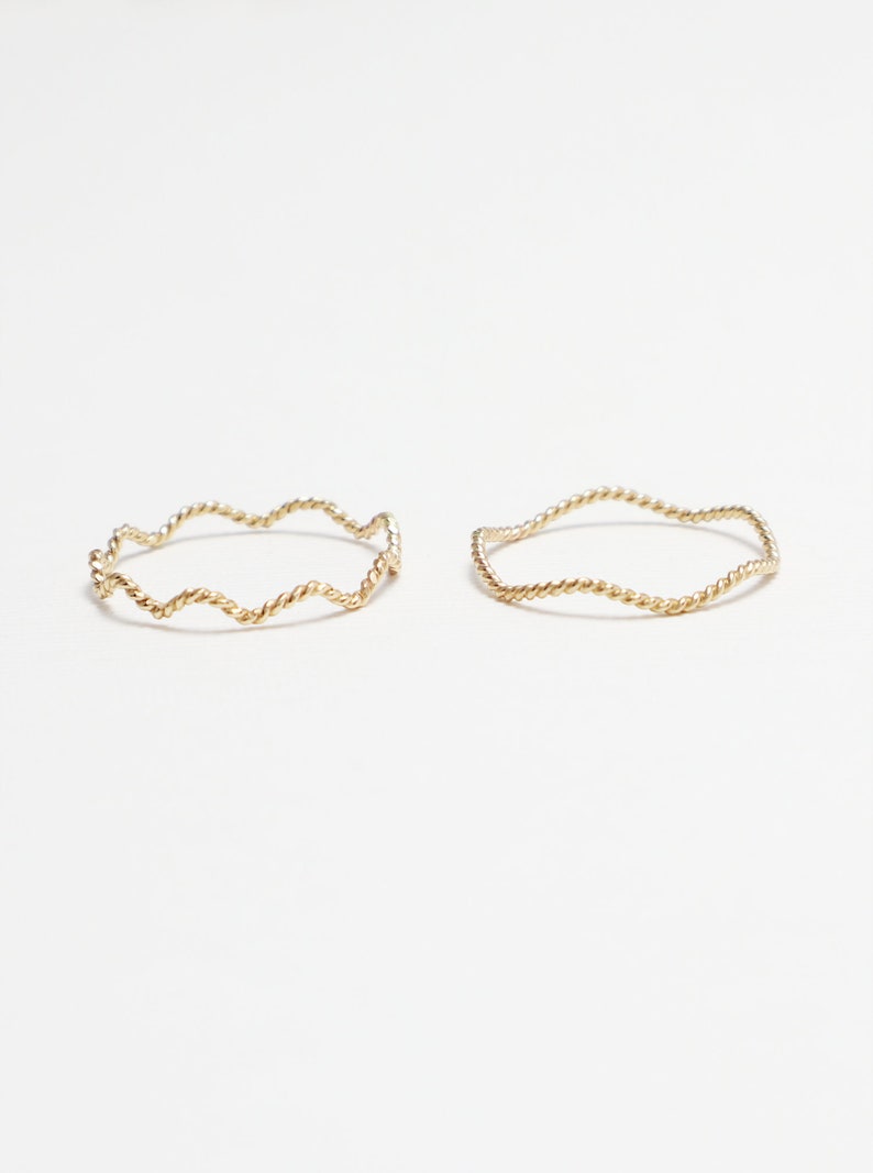 Dainty Gold Twist Wavy Ring Thin Zig Zag Gold Rings for | Etsy