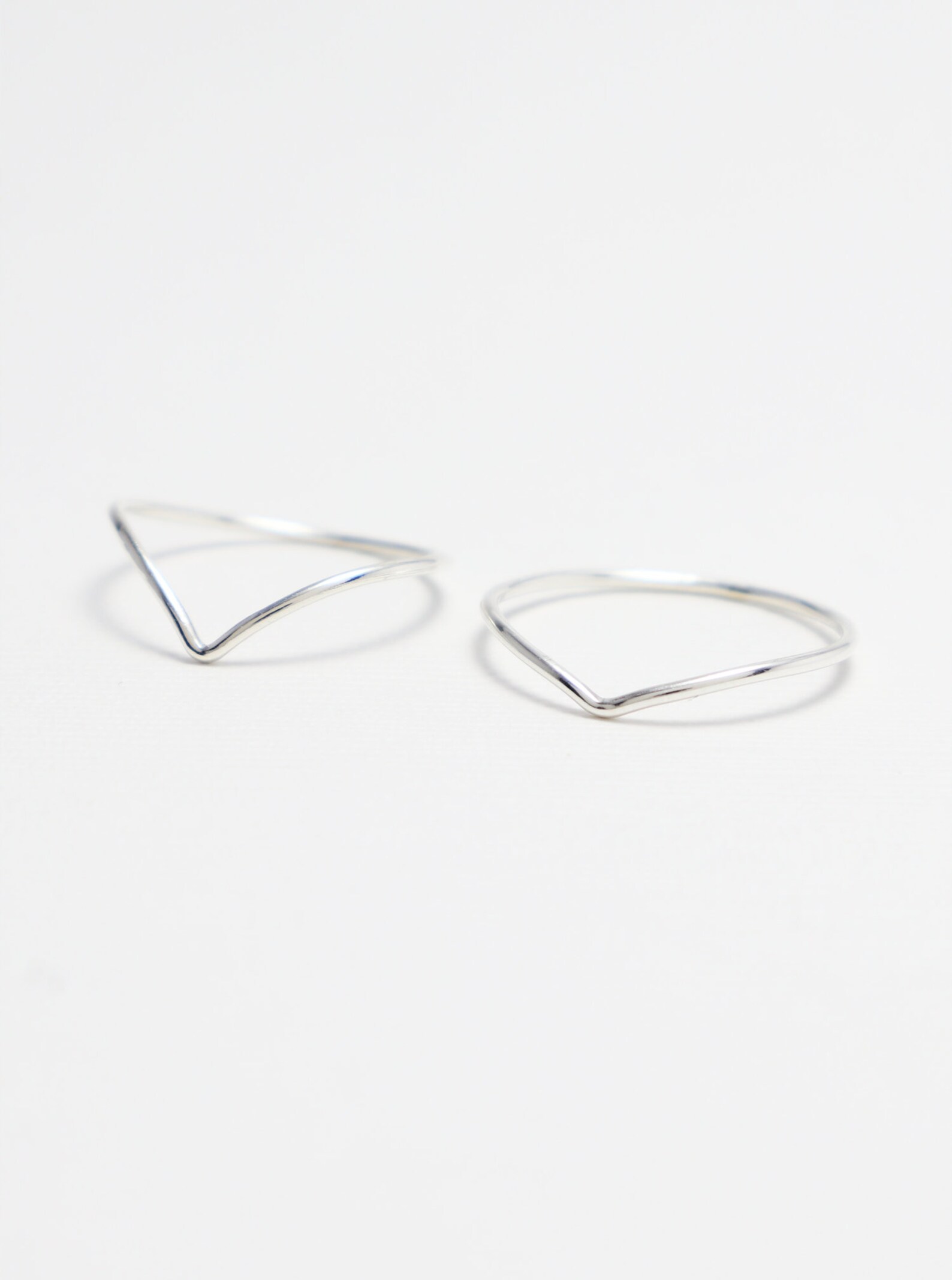 Super Thin Silver Chevron V Ring Curved Ring Simple Rings - Etsy