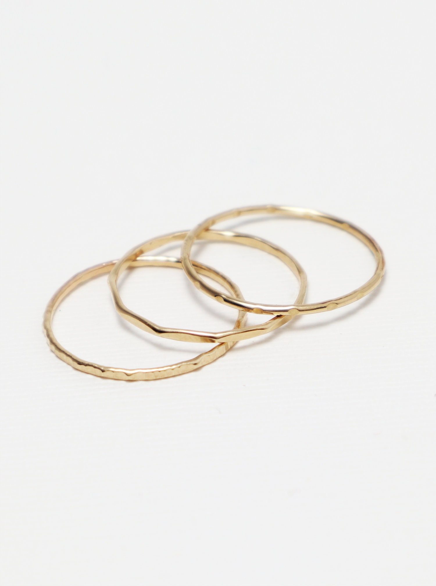 14K Solid Gold Super Thin Ring Gold Rings for Women Dainty | Etsy