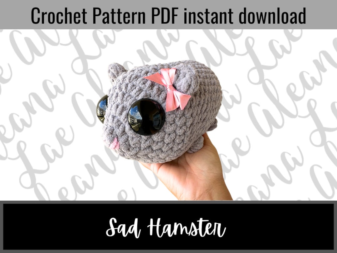 Sad Hamster Amigurumi Crochet Pattern PDF ONLY | Meme Plush With Bow ...