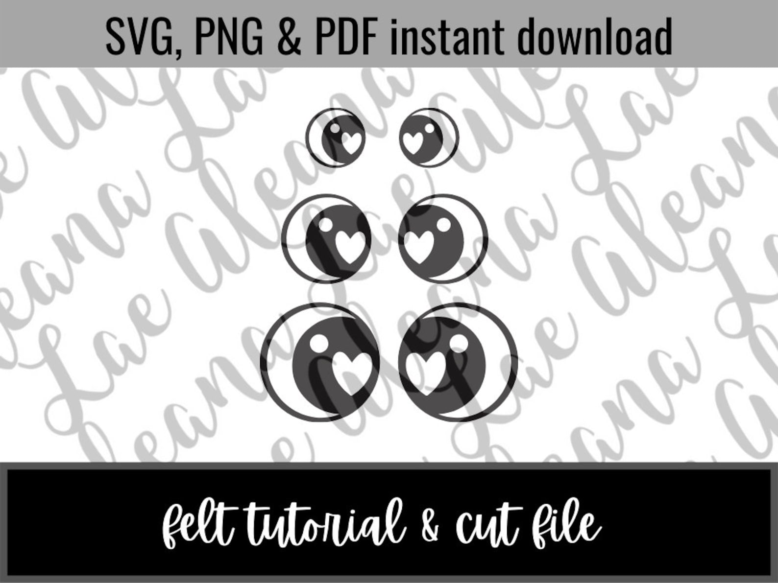 Digital Download Basic Heart Eyes SVG & PNG File Amigurumi | Etsy