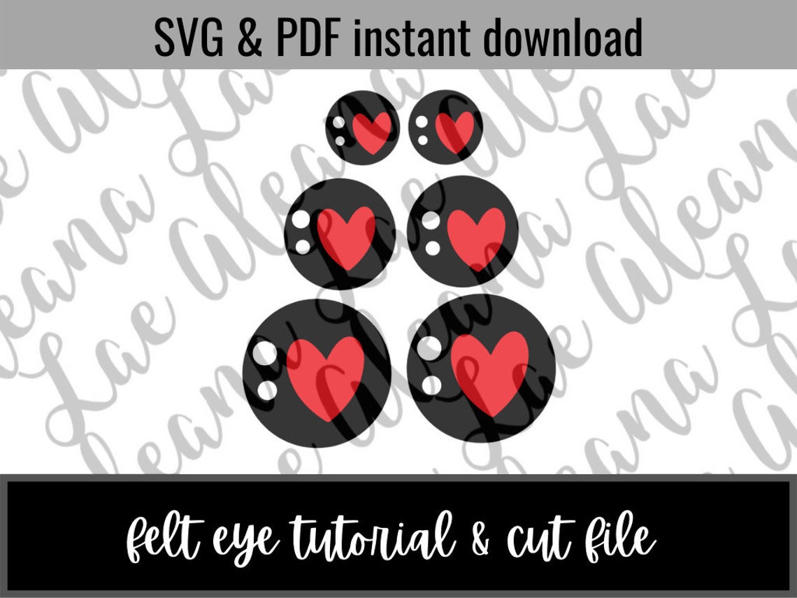 Digital Download | Heart Bundle Felt Eye SVG Files | Amigurumi Felt Eye ...