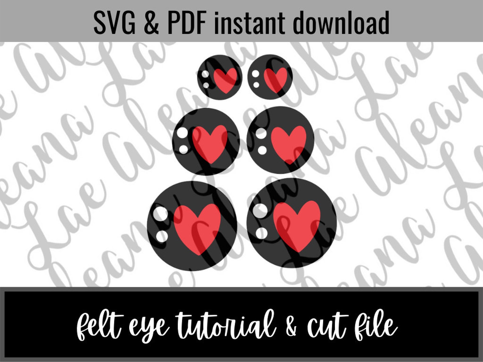 Digital Download | Heart Bundle Felt Eye SVG Files | Amigurumi Felt Eye ...