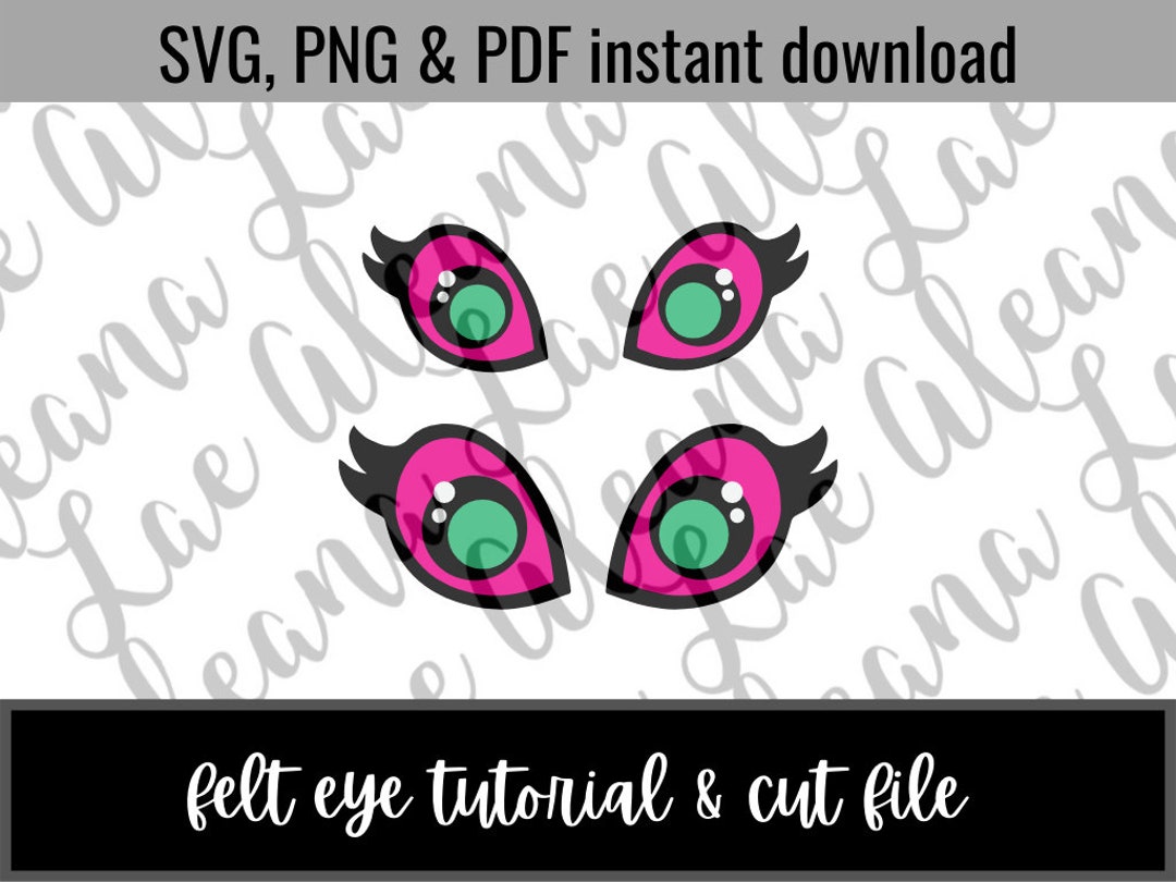 Digital Download | Alien Eyelash Eyes SVG PNG File | Amigurumi Felt Eye ...