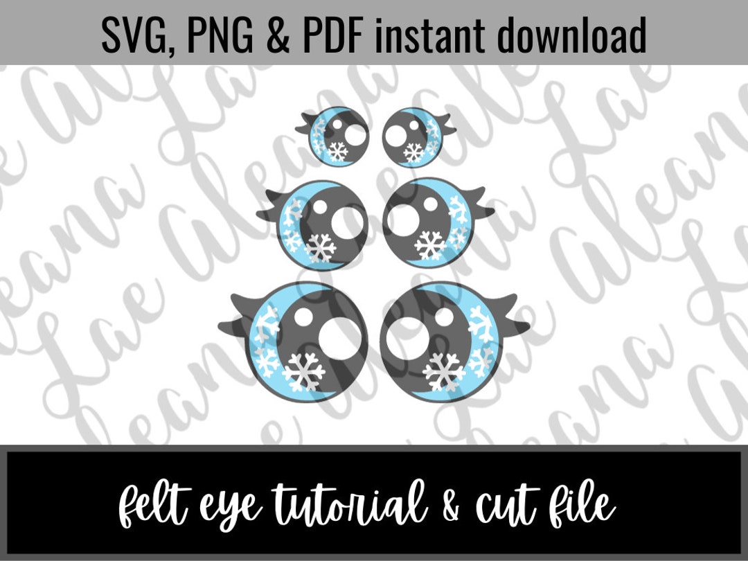 Digital Download | Snowflake Eyes SVG & PNG File | Amigurumi Felt Eye ...
