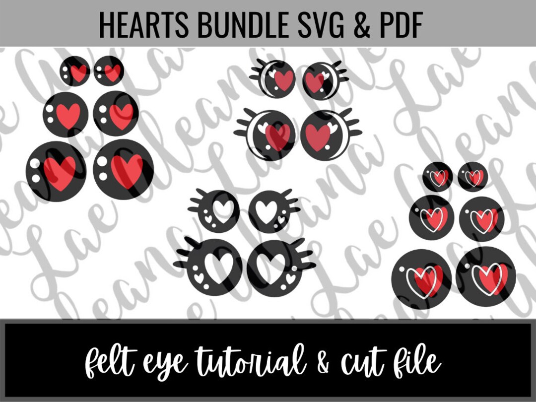 Digital Download | Heart Bundle Felt Eye SVG Files | Amigurumi Felt Eye ...