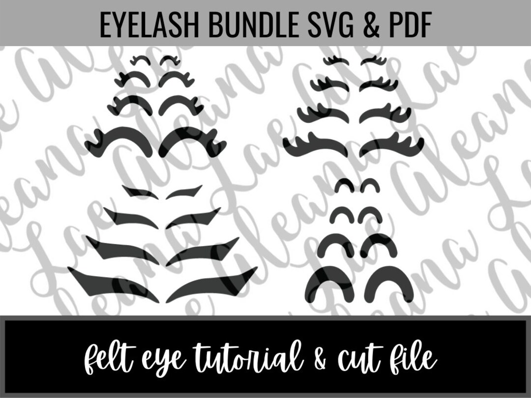 Digital Download | Eyelash Bundle Felt Eye SVG Files | Amigurumi Felt ...