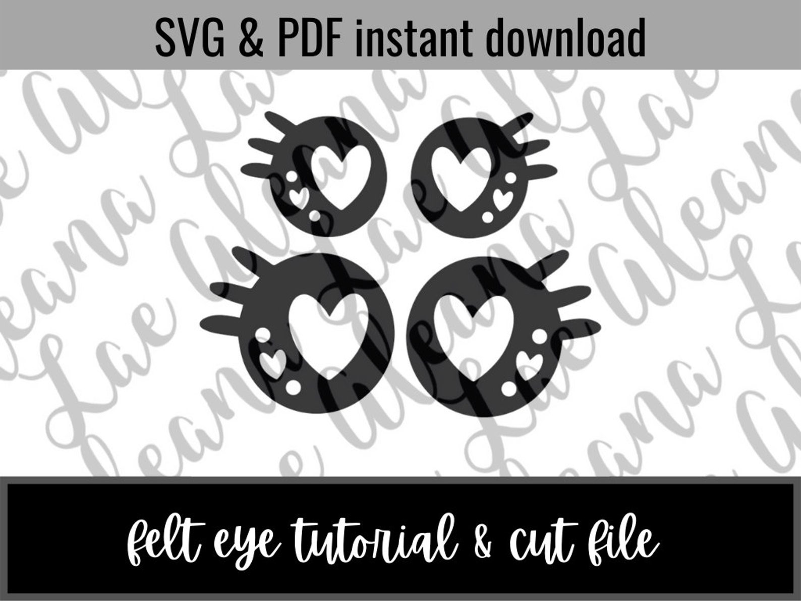 Digital Download | Heart Bundle Felt Eye SVG Files | Amigurumi Felt Eye ...