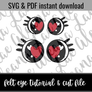 Digital Download | Heart Bundle Felt Eye SVG Files | Amigurumi Felt Eye ...
