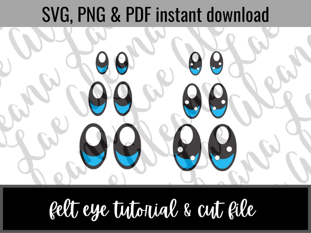 Digital Download | Pink Puff Eyes SVG & PNG File | Amigurumi Felt Eye ...