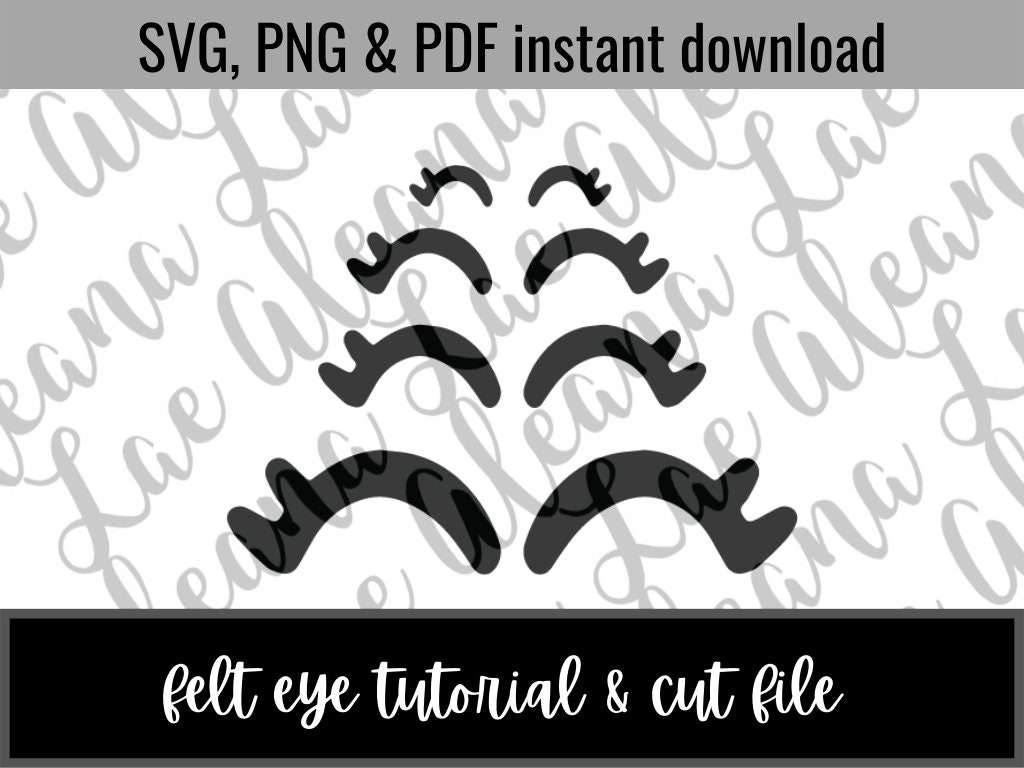 Digital Download | Eyelash Bundle Felt Eye SVG Files | Amigurumi Felt ...