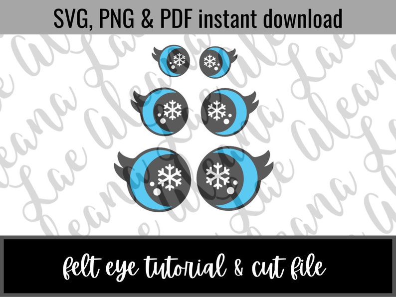 Digital Download |snowflake Eyes SVG & PNG File | Amigurumi Felt Eye ...